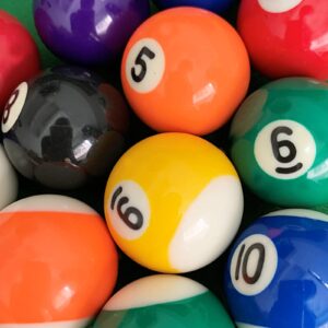 ISPiRiTo Billiard Ball Set Regulation Size 2-1/4 Inch Pool Balls Set Complete 16 Balls American Style Resin Balls Pool Table Accessories