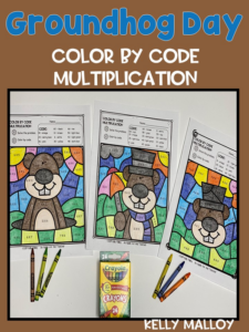 groundhog day multiplication color by number