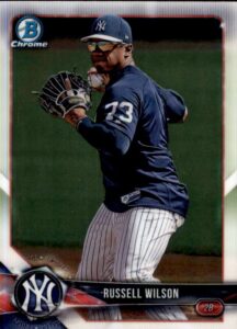 2018 bowman chrome prospects baseball #bcp151 russell wilson new york yankees official trading card