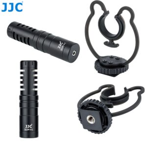 JJC SGM-V1 Shotgun Video Microphone, Cardioid Microphone Condenser Mic Vdeomicro w/Shock Mount, Furry Foam Windscreen, Electret Condenser, 3.5mm TRS TRRS Cable, for Andoid Phone DSLR Camcorder