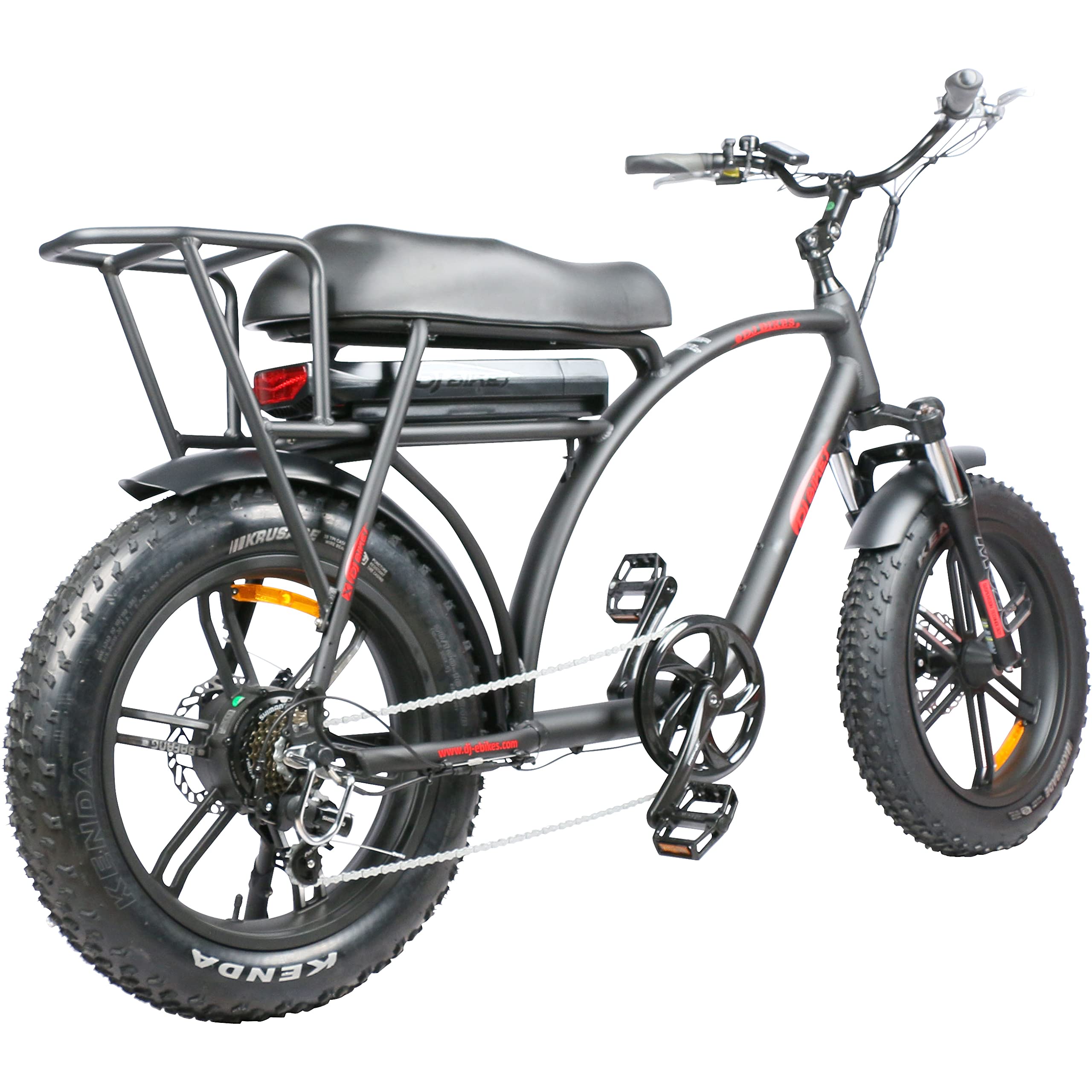 DJ Super Bike 750W 48V 13Ah Power Electric Bicycle, Matte Black, LED Bike Light, Suspension Fork and Samsung Battery