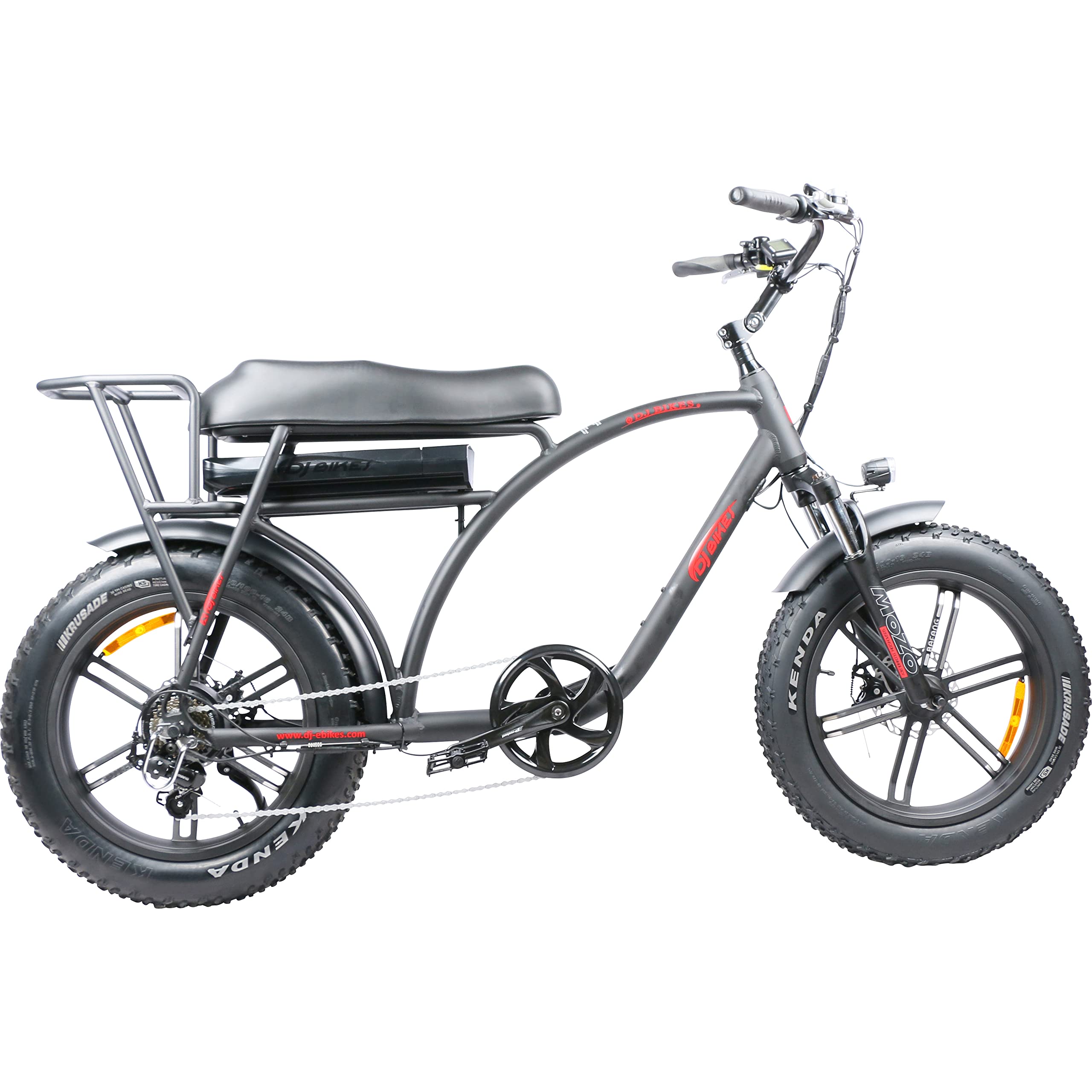 DJ Super Bike 750W 48V 13Ah Power Electric Bicycle, Matte Black, LED Bike Light, Suspension Fork and Samsung Battery