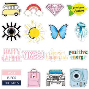 Vsco Stickers for Water Bottle 50 Packs, Cute Waterproof Aesthetic Vinyl Decal Stickers for Teens Girls Perfect for Waterbottle Laptop Phone Travel