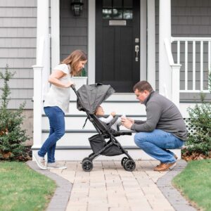 Baby Delight Go with Me Dart Stroller | Ultra-Compact Lightweight Stroller | Comfortable Baby Stroller | Charcoal Tweed