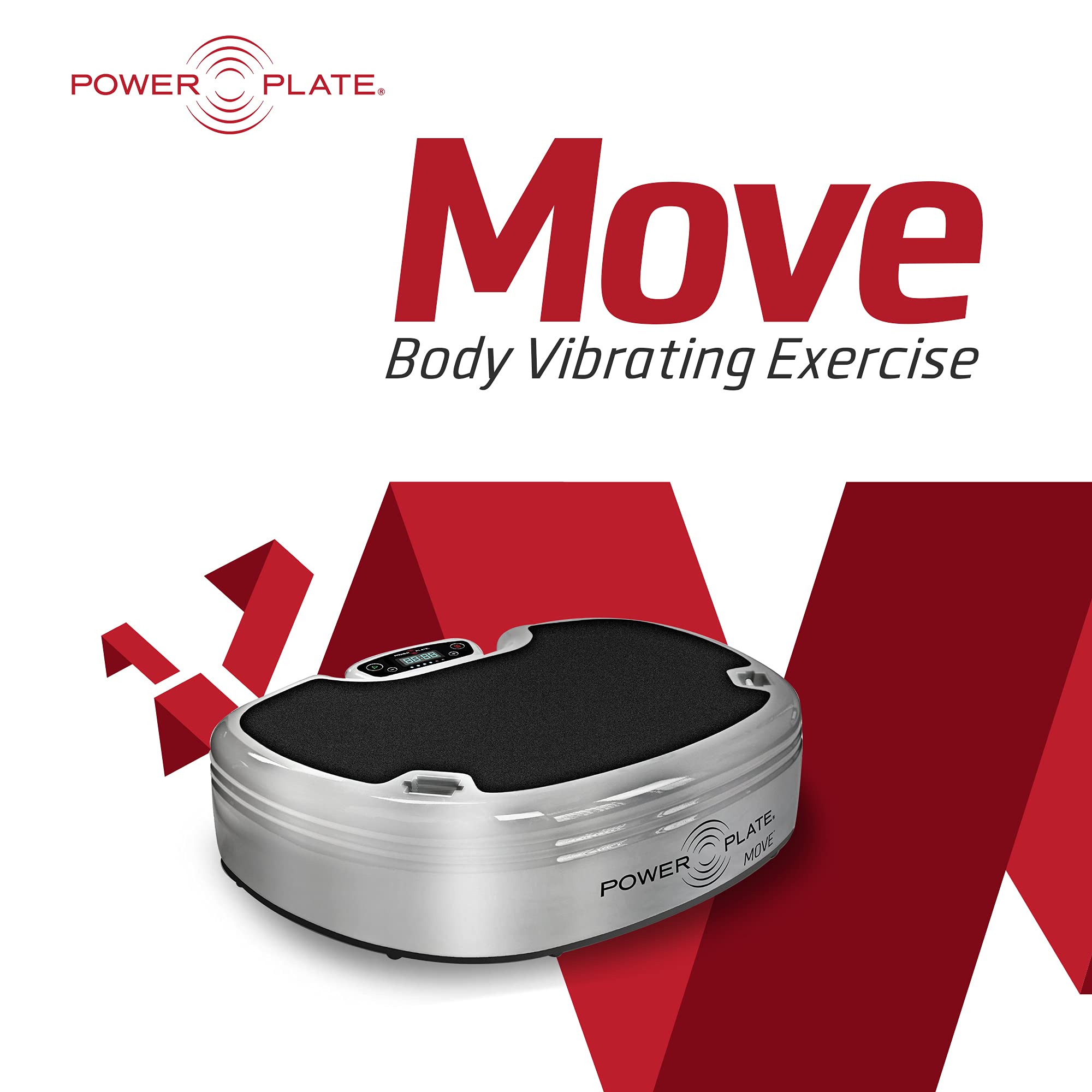 Power Plate Move, Vibrating Exercise Platform, Versatile Full Body Workout, Red