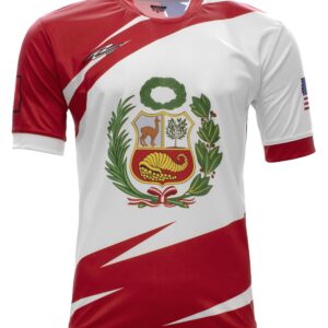 Arza Sports Peru and USA Men Fan Jersey Color Red/White (Large)