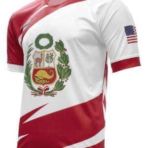 Arza Sports Peru and USA Men Fan Jersey Color Red/White (Large)