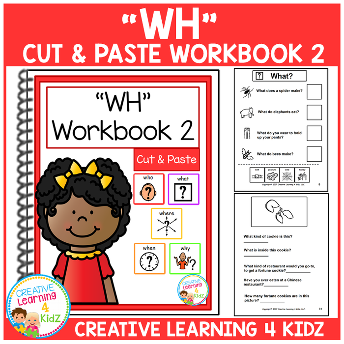 Cut & Paste WH Workbook 2 Special Education Autism