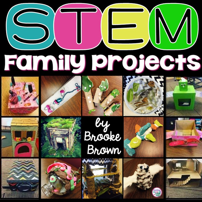 STEM FAMILY PROJECTS (K-5th Grade) - PAPERLESS SLIDES INCLUDED!