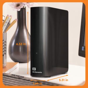 Western Digital 10TB Elements Desktop Hard Drive - USB 3.0 - WDBWLG0100HBK-NESN Bundle with WD 5TB Elements Portable External Hard Drive, USB 3.0 - WDBU6Y0050BBK-WESN