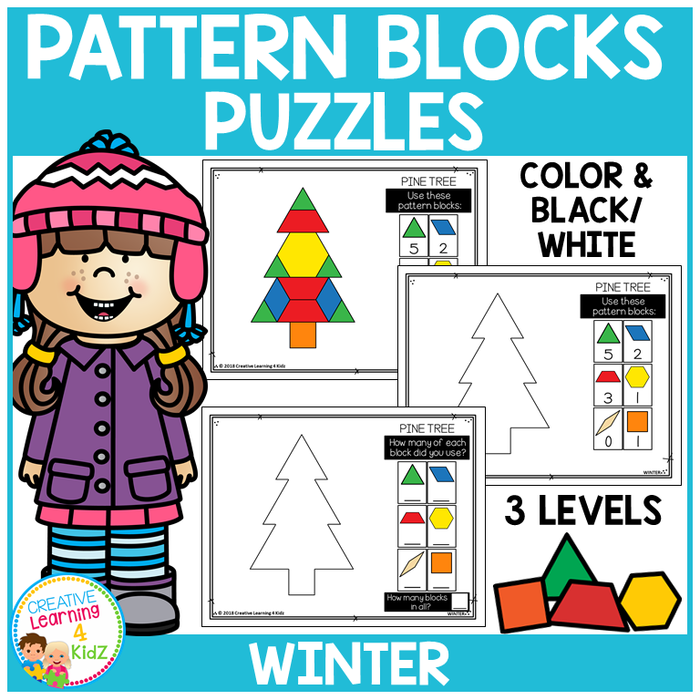 Pattern Block Puzzles: Winter