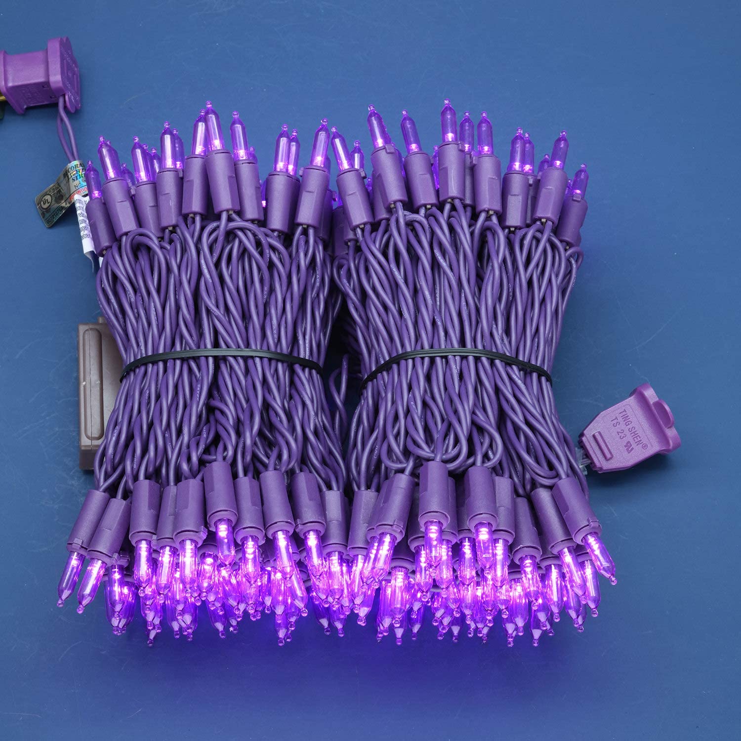 SWEET SHINE Purple LED Christmas Lights with Purple Wire, 66 Ft 200 Counts UL Certified Holiday Lights Set (Purple)