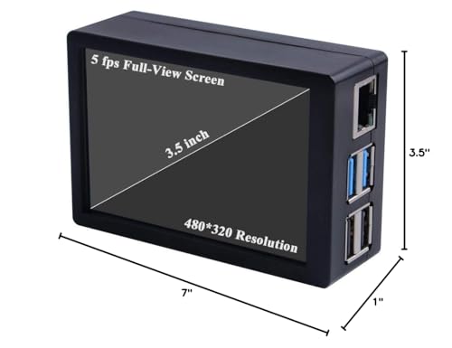 GeeekPi 3.5 inch Touch Screen with Case for Raspberry Pi 4, with Fan and Heatsinks, 320x480 Resolution TFT LCD Display for Raspberry Pi 4 Model B (Raspberry Pi Board NOT Included)