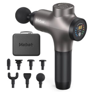 mebak 3 massage gun, massage gun deep tissue for athletes, professional muscle percussion massage gun, massager gun for shoulder leg back body pain relief, quiet portable sport massager, gifts for him