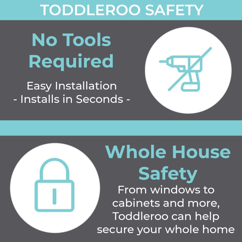 Toddleroo by North States Adjustable Strap Locks | Multifunctional Safety Locks That Work on refrigerators, cabinets, dishwashers, and Other appliances | Baby proofing with Confidence (2-Pack, White)