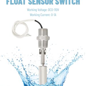 DC0-110V Liquid Water Level Sensor, Sensor Switch, Male Thread 1/2 NPT 304 Stainless Steel, Suitable for Liquids of Different densities, pressures and temperatures