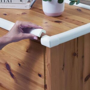 toddleroo by north states foam edge protector | add safety around wood, glass or stone edges with impact absorbing foam protector | baby proof with confidence (79" roll, white)