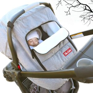 Sho Cute - Winter Baby Car Seat Cover for Boys Girls | Polar Fleece Newborn Cozy Carrier Covers I Warm Infant Carseat Canopy for Babies | Perfect for Cold Weather of Spring Fall and Winter | Soft Grey