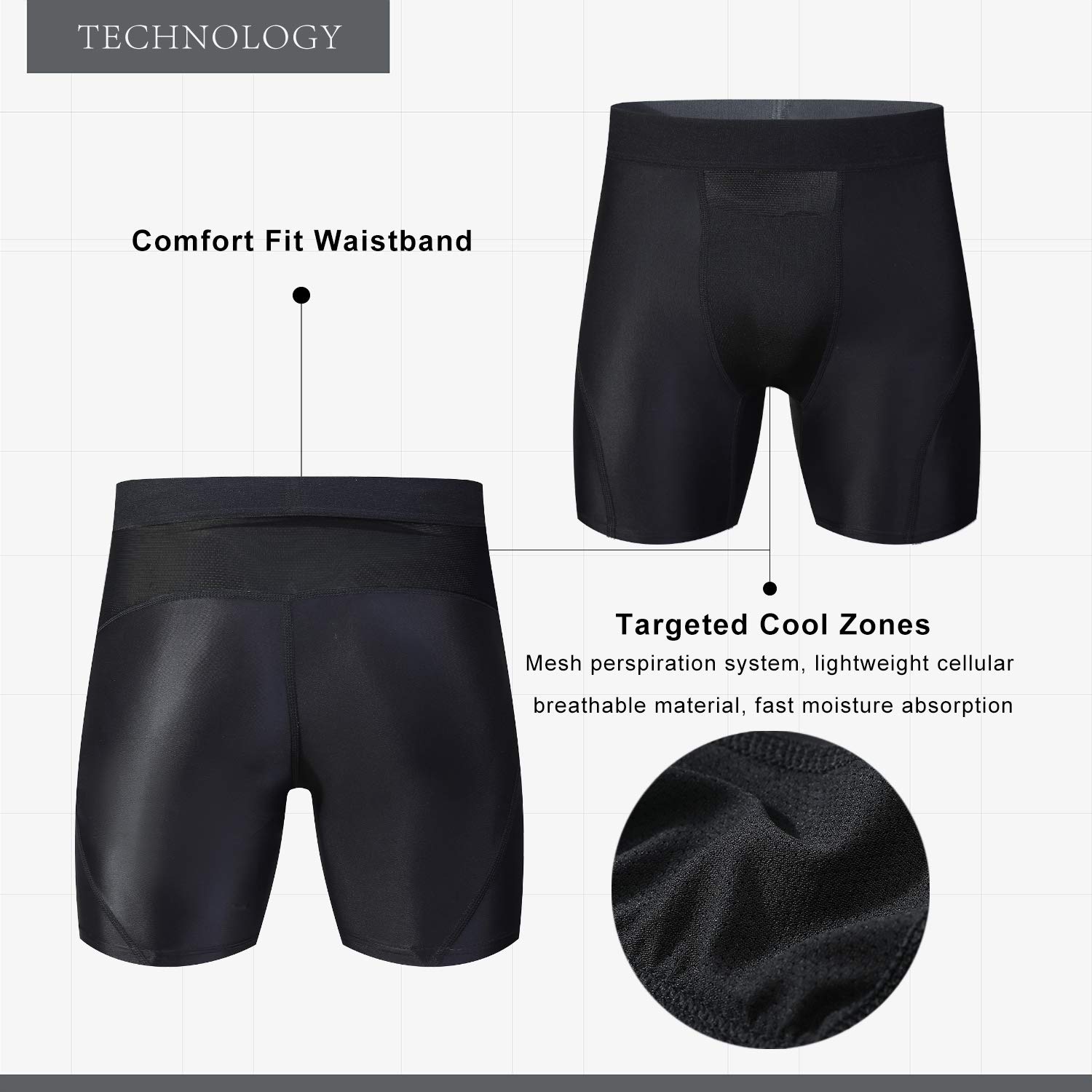 UNSHDUN Boys Briefs Youth Compression Underwear Soft Protective Cup Baseball Volleyball Football Lacrosse Hockey(Black, M)