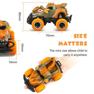 SLHFPX RC Toys for 4-5 Year Old Boys Dinosaur Remote Control Cars, Mini Dino Cars for Kids Toys Age 3-6 RC Race Trucks, 2021 Monster Truck for Toddlers Birthday Gifts (Orange)