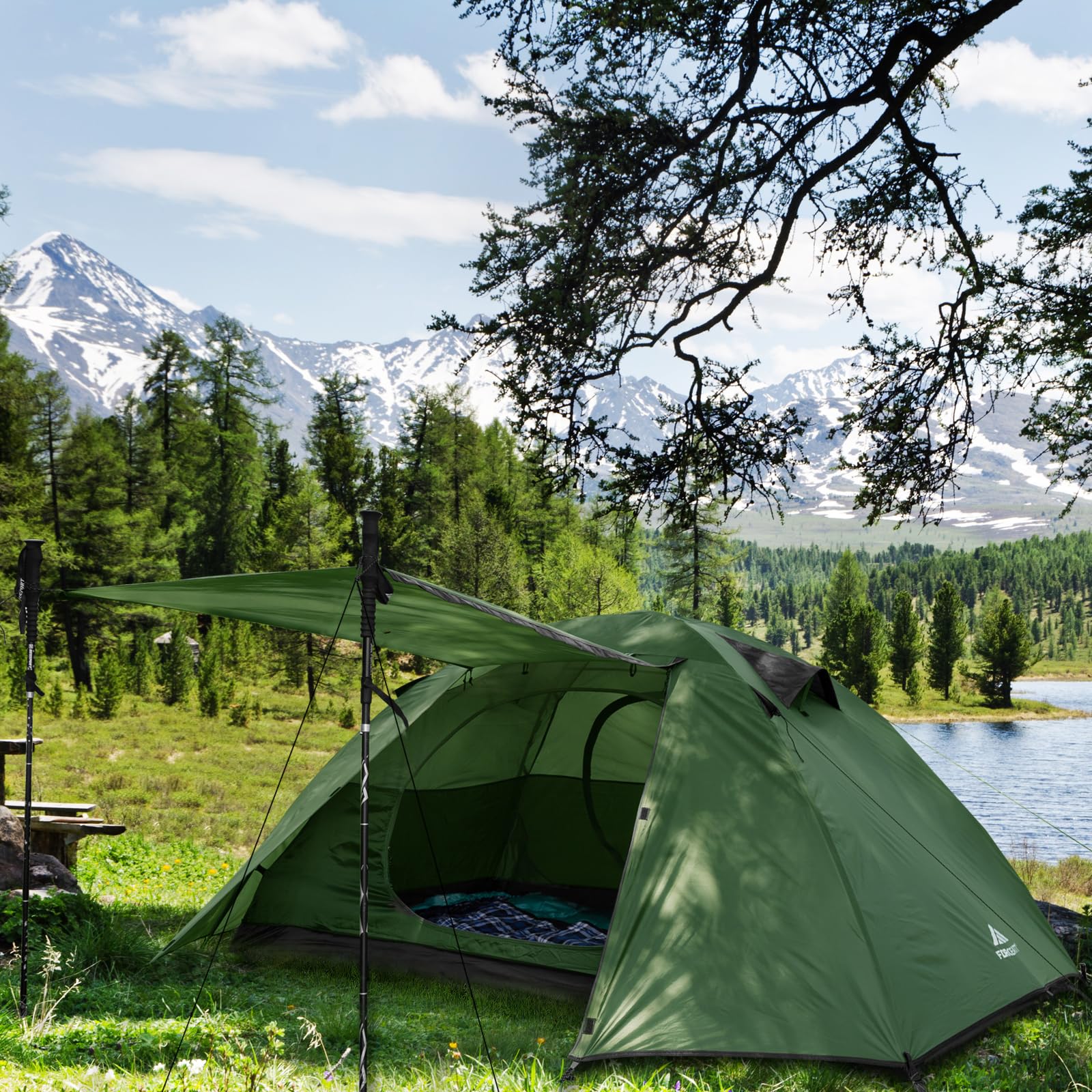 Forceatt Camping Tent-2 Person Tent, Waterproof & Windproof. Lightweight Backpacking Tent, Easy Setup, Suitable for Outdoor and Hiking Traveling