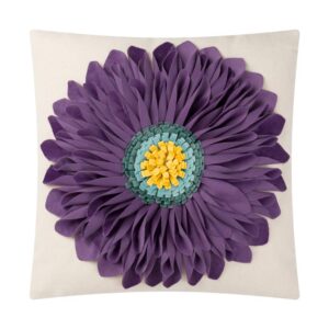 oiseauvoler 3d sunflowers throw pillow cases decorative handmade cushion covers for home sofa car bed room decor 18 x 18 inch purple