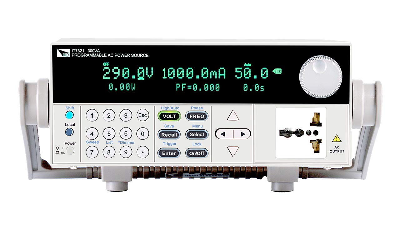 ITECH AC Power Supply 300V/3A/300VA Programmable Bench Adjustable Single-Phase AC Power Source with Linear Amplification Technology Variable Frequency IT7321