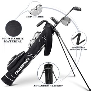 CHAMPKEY Lightweight Golf Stand Bag | Professional Pitch Golf Bag Ideal for The Driving Range, Par 3 and Executive Courses (1.0)