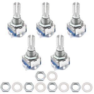 fielect 5pcs 360 degree ec11 rotary encoder code switch digital potentiometer 7 pins 20mm shaft