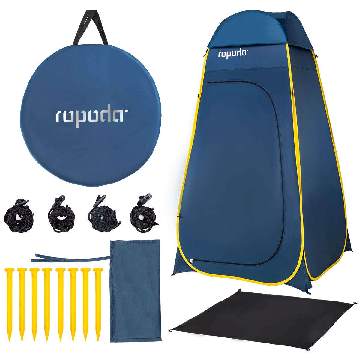 ROPODA Pop Up Tent 83inches x 48inches x 48inches, Upgrade Privacy Tent, Porta-Potty Tent Includes 1 Removable Bottom,8 Stakes,1Removable Rain Cover,1 Carrying Bag