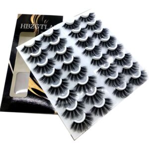 new 16 pairs 8-25mm fake eyelashes 100% mink eyelashes mink lashes natural dramatic volume eyelashes extension false eyelashes (3df001)