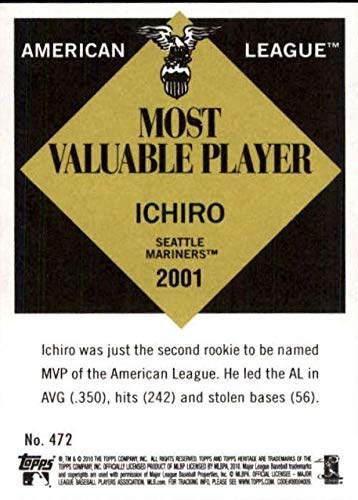 2010 Topps Heritage #472 Ichiro Suzuki Seattle Mariners (SP - Short Print) MLB Baseball Card NM-MT