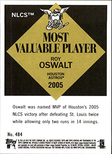 2010 Topps Heritage #484 Roy Oswalt Houston Astros (SP - Short Print) MLB Baseball Card NM-MT