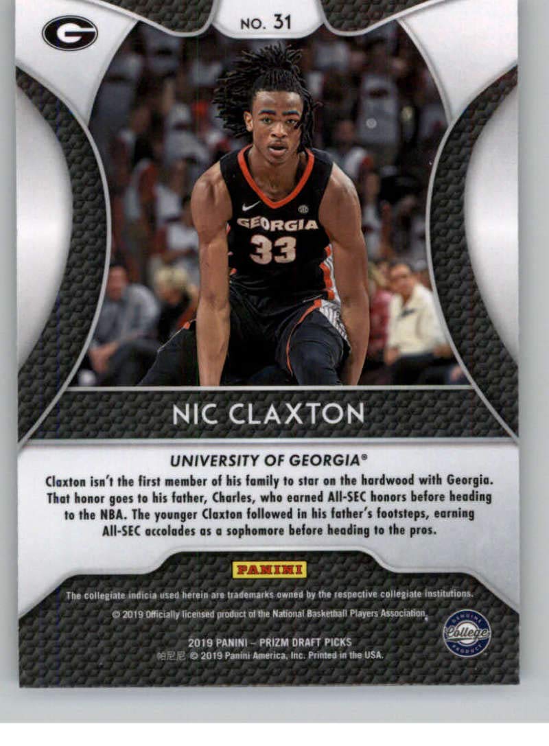 Nicolas Claxton 2019-20 Panini Prizm Draft #31 RC NM-MT Basketball NBA