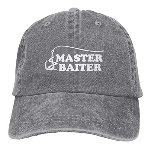 Fishing Master Baiter Hook Lure Unisex Cowboy Hat Baseball Hat Trucker Caps Gray