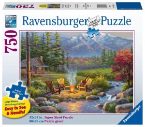 ravensburger riverside livingroom 750 piece large pieces jigsaw puzzle for adults - 16445 -every piece is unique, softclick technology means pieces fit together perfectly