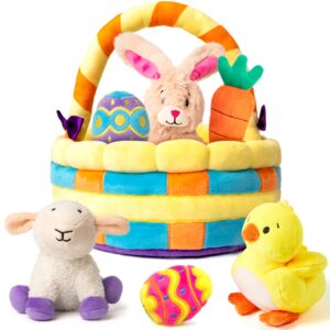 joyin 7 pcs easter basket plushies playset easter basket stuffers toys for easter party favors plush easter basket for kids of all ages