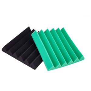 HWLIYUTAI 48Pack Black&Green Acoustic Foam Panels 2" X 12" X 12" Soundproofing Studio Foam Wedge Tiles Fireproof - Top Quality - Ideal for Home & Studio Sound Insulation (48Pack, Black&Green) …