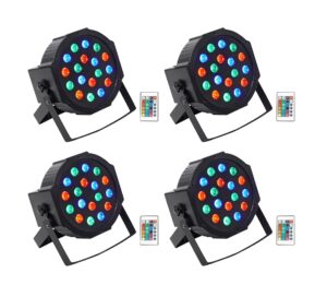 (4) rockville battery par 50 rechargeable led dmx dj club wash up-lights+remote