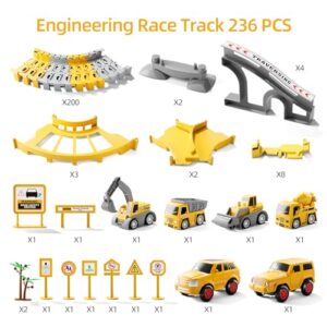 iHaHa Toddler Boy Toys 236 PCS Race Tracks Toys Gifts for 3 4 5 Year Old Boys Kids, 3 4 5 6 Year Old Boys Toys, Construction Toys for Boys Age 3-5 4-6 5-7