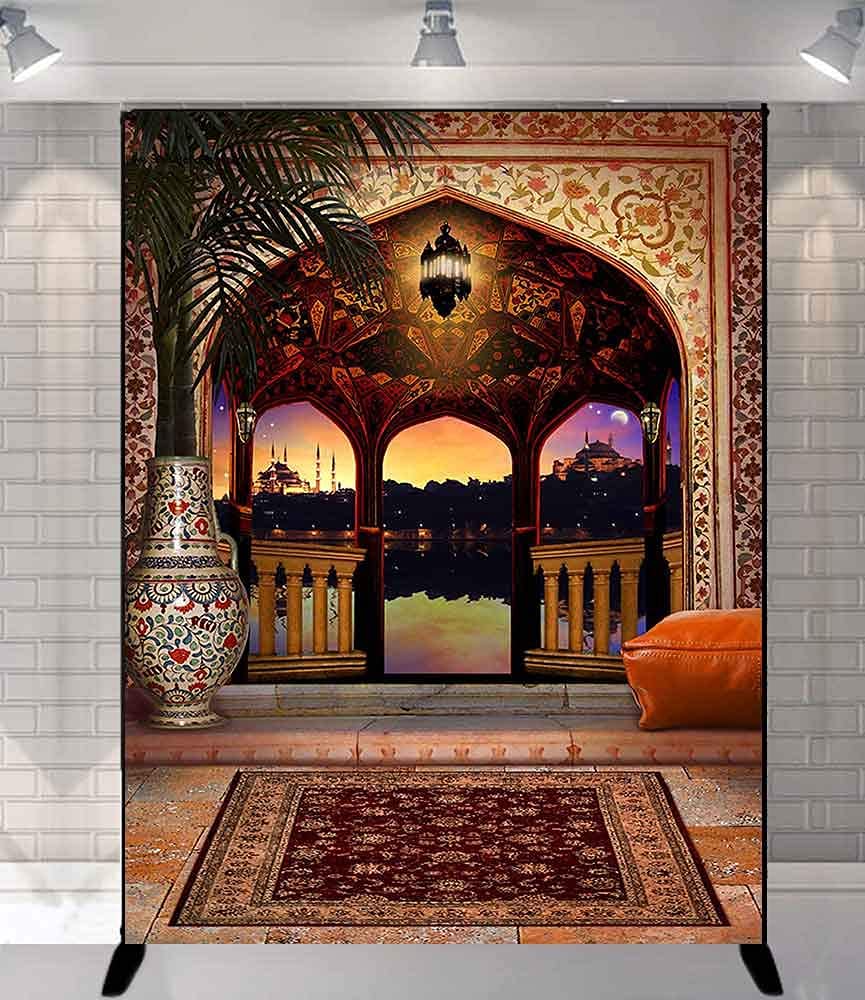 Palace of Morocco Backdrop for Moroccan Party Middle Eastern Style Interior Palace Architecture Art Design Background for Kids Children Baby Shower Birthday Party Decor MEETSIOY 5x7ft LSMT1421