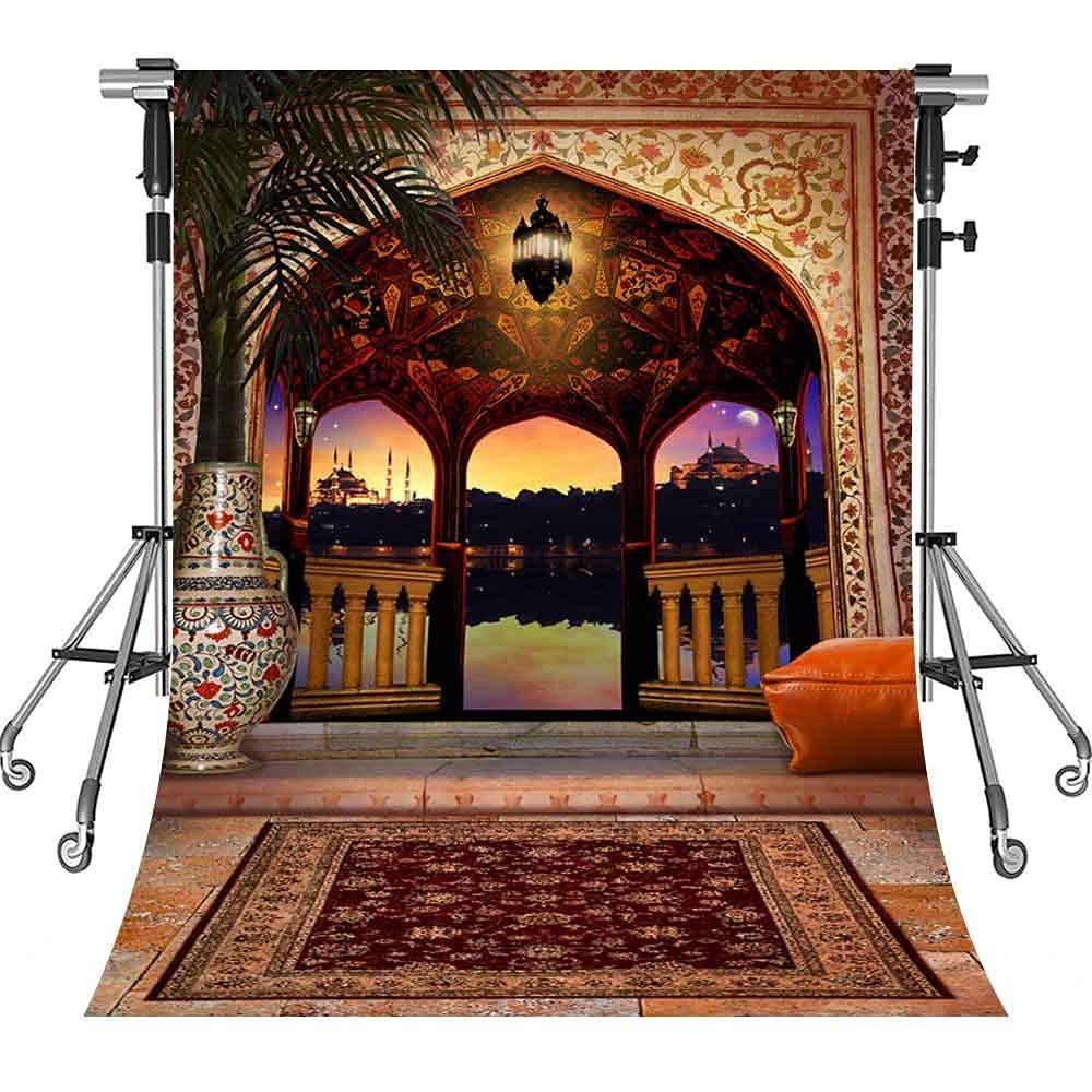 Palace of Morocco Backdrop for Moroccan Party Middle Eastern Style Interior Palace Architecture Art Design Background for Kids Children Baby Shower Birthday Party Decor MEETSIOY 5x7ft LSMT1421