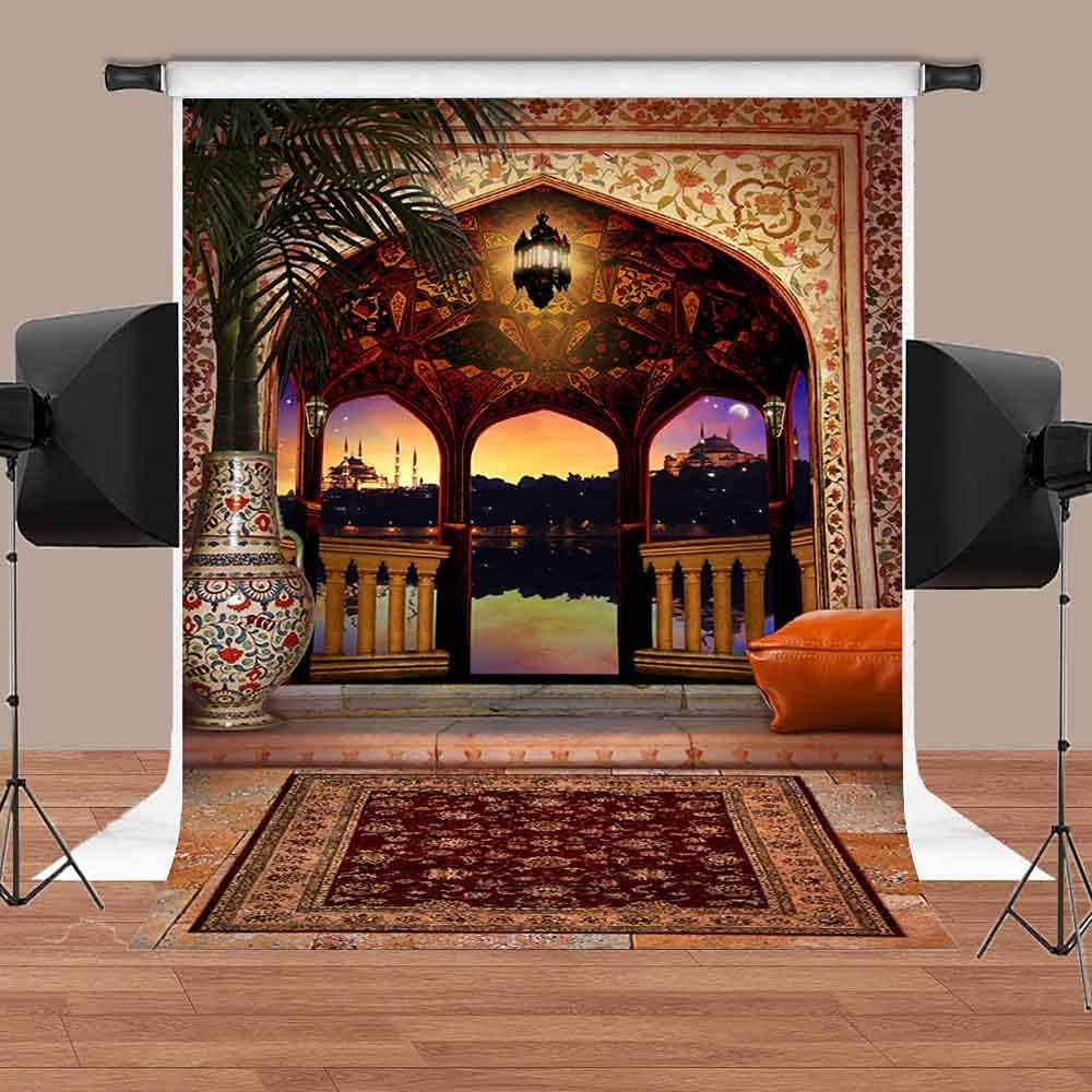 Palace of Morocco Backdrop for Moroccan Party Middle Eastern Style Interior Palace Architecture Art Design Background for Kids Children Baby Shower Birthday Party Decor MEETSIOY 5x7ft LSMT1421