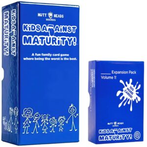 kids against maturity: card game for kids and family, super fun hilarious for family party game night, combo pack with expansion #1