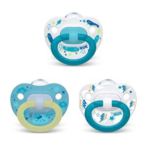 nuk orthodontic pacifier value pack, boy, 6-18 months, 3-pack