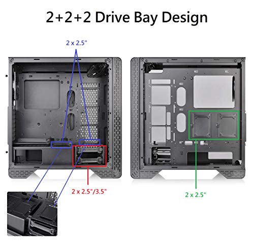 Thermaltake S300 Tempered Glass Edition ATX Mid-Tower Computer Case with 120mm Rear Fan Pre-Installed CA-1P5-00M1WN-00