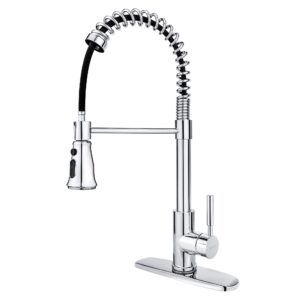 soka kitchen sink faucet single handle with pull down sprayer 3 working mode stream, spray & pause fit for 1 or 3 hole