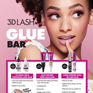 i-Envy by KISS Super Strong Hold 3D Strip Lash Glue, Waterproof Brush-On False Eyelash Adhesive, Latex-Free, Long-Lasting & Easy Application, Ideal for Sensitive Eyes (Clear)