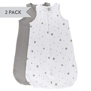 Baby Wearable Blanket - Baby Sleep Sack 100% Cotton - Sleep Sack 6-12 Months - Comfy Soft Lightweight, 2-Pack Set Gender Neutral Grey