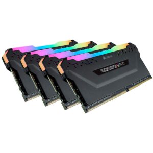 corsair vengeance rgb pro 128gb (4 x 32gb) ddr4 3000 (pc4-24000) c16 desktop memory – black (cmw128gx4m4d3000c16)